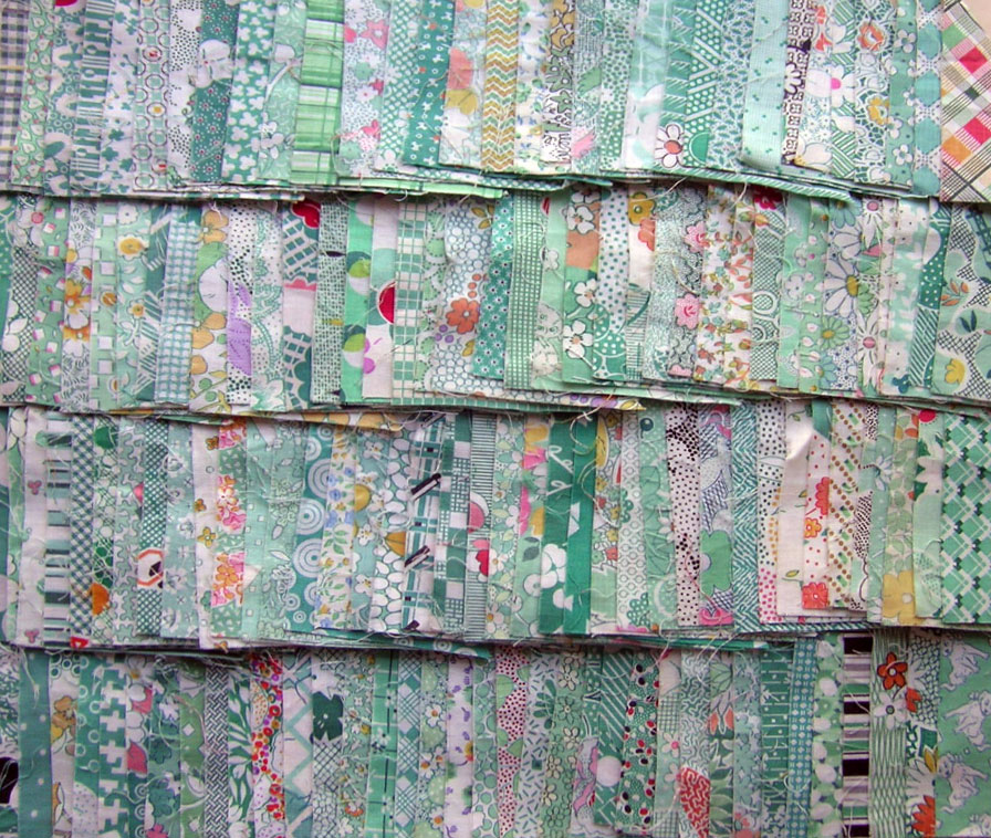 Vintage 30’s Fabric Samples – Greens – Q is For Quilter