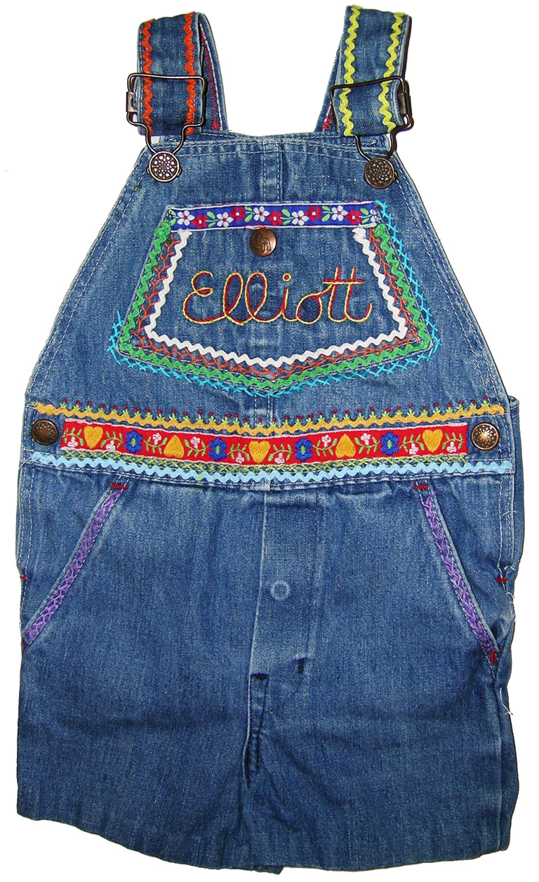 Elliott’s Embellished Overalls – Q is For Quilter
