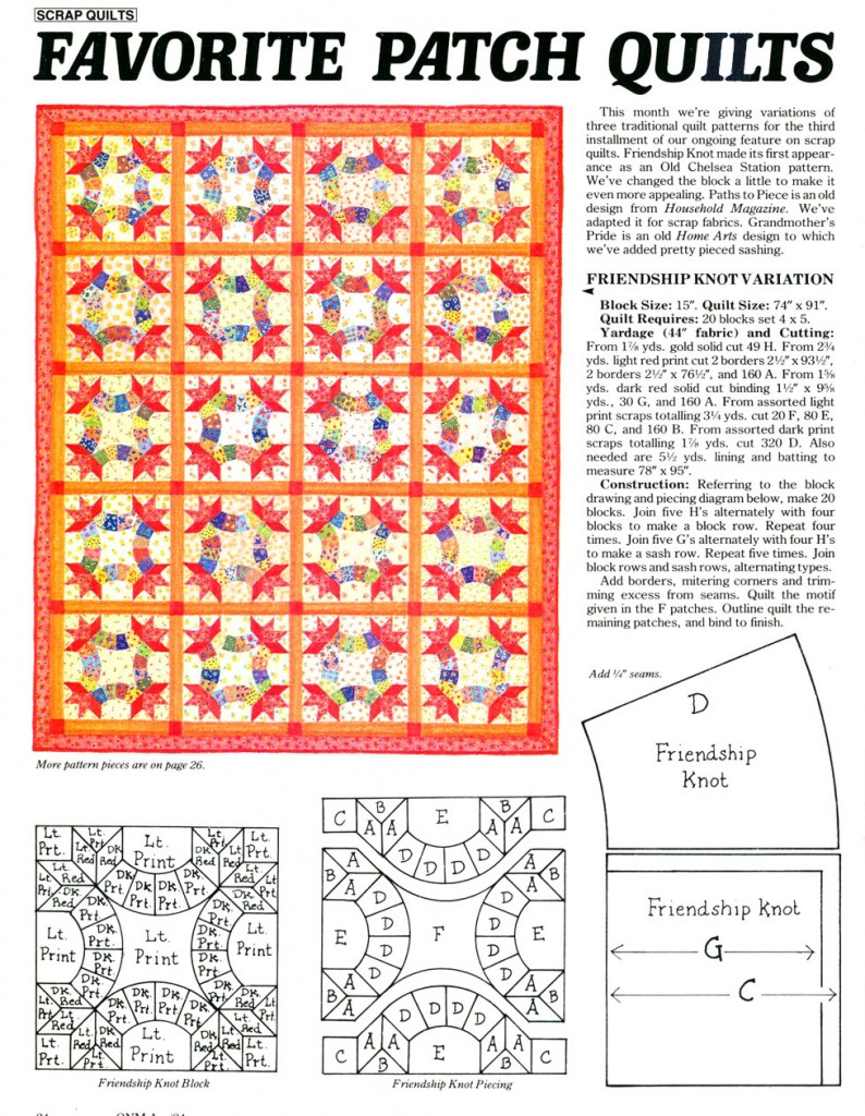 Friendship Knot Quilt Blocks – Q is For Quilter