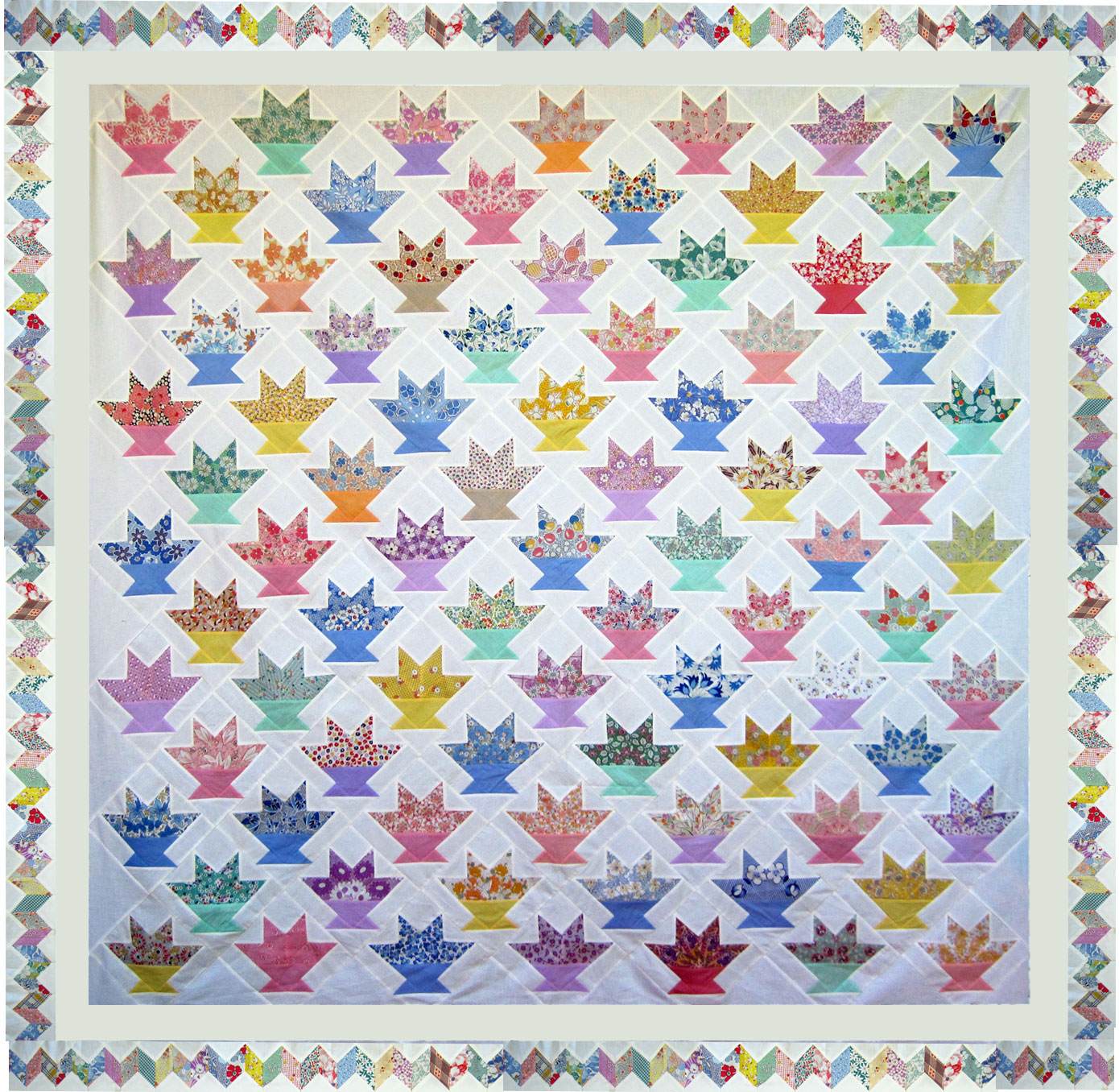 Cactus Basket Quilt Top – Q is For Quilter