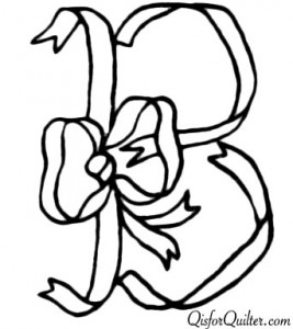 Bow Alphabet Embroidery Designs, 1909 – Q is For Quilter