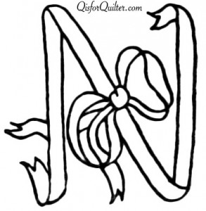 Bow Alphabet Embroidery Designs, 1909 – Q is For Quilter