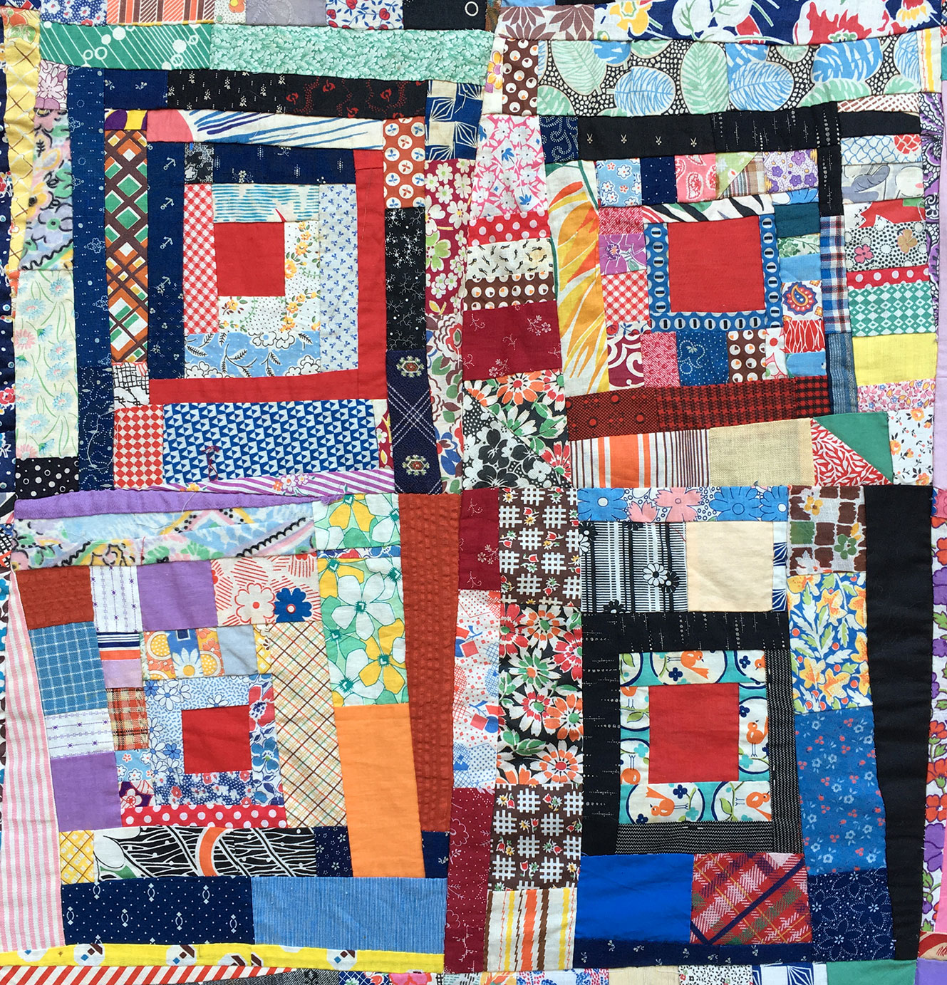 Vintage Quilt Top — Crazy Courthouse Steps – Q is For Quilter
