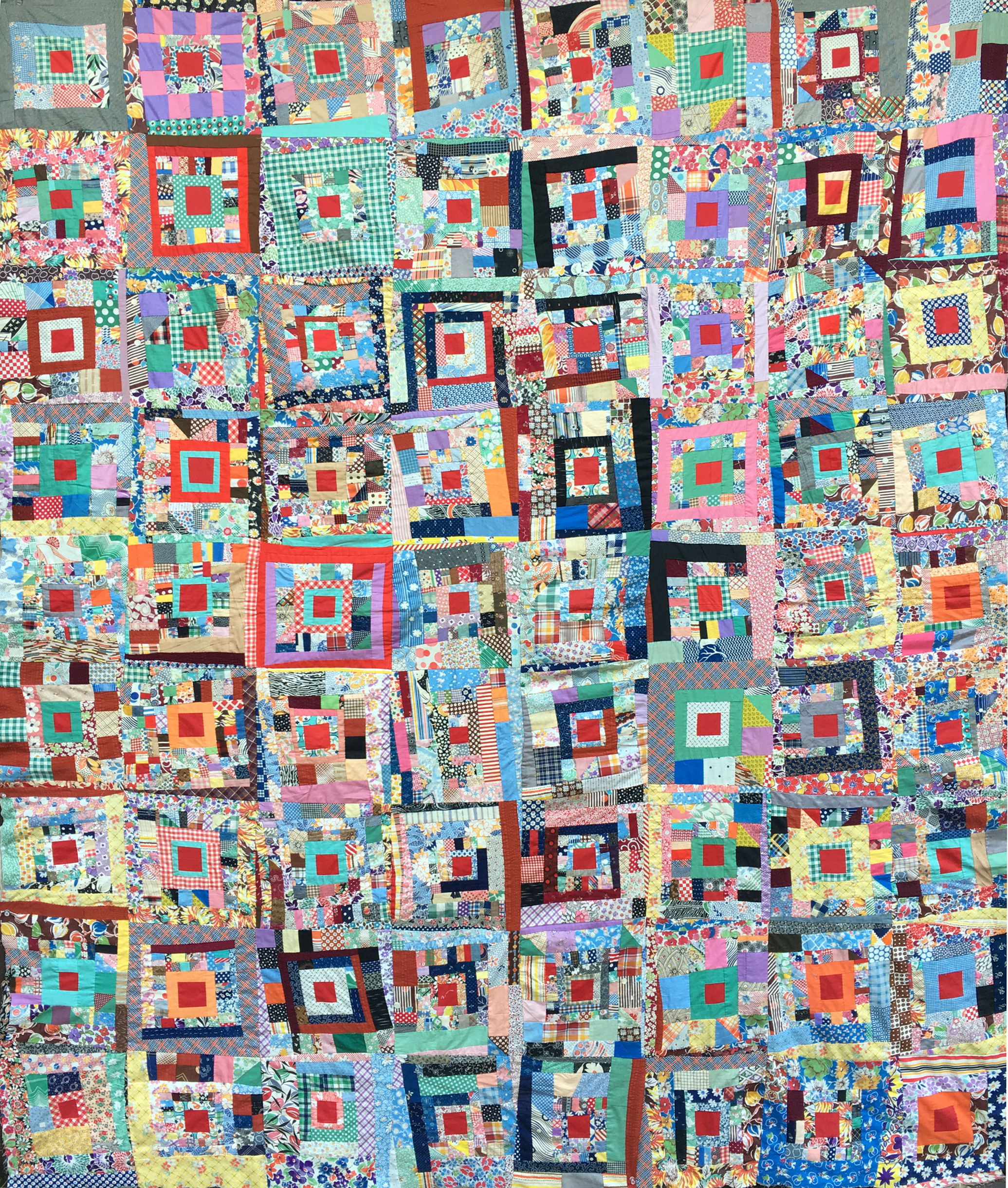 Vintage Quilt Top — Crazy Courthouse Steps – Q is For Quilter