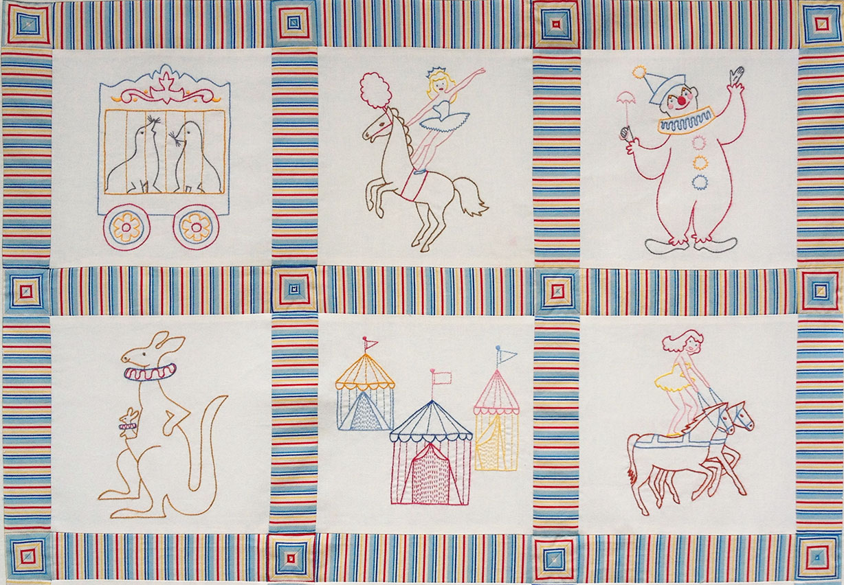 Embroidered Circus Quilt Top – Q is For Quilter