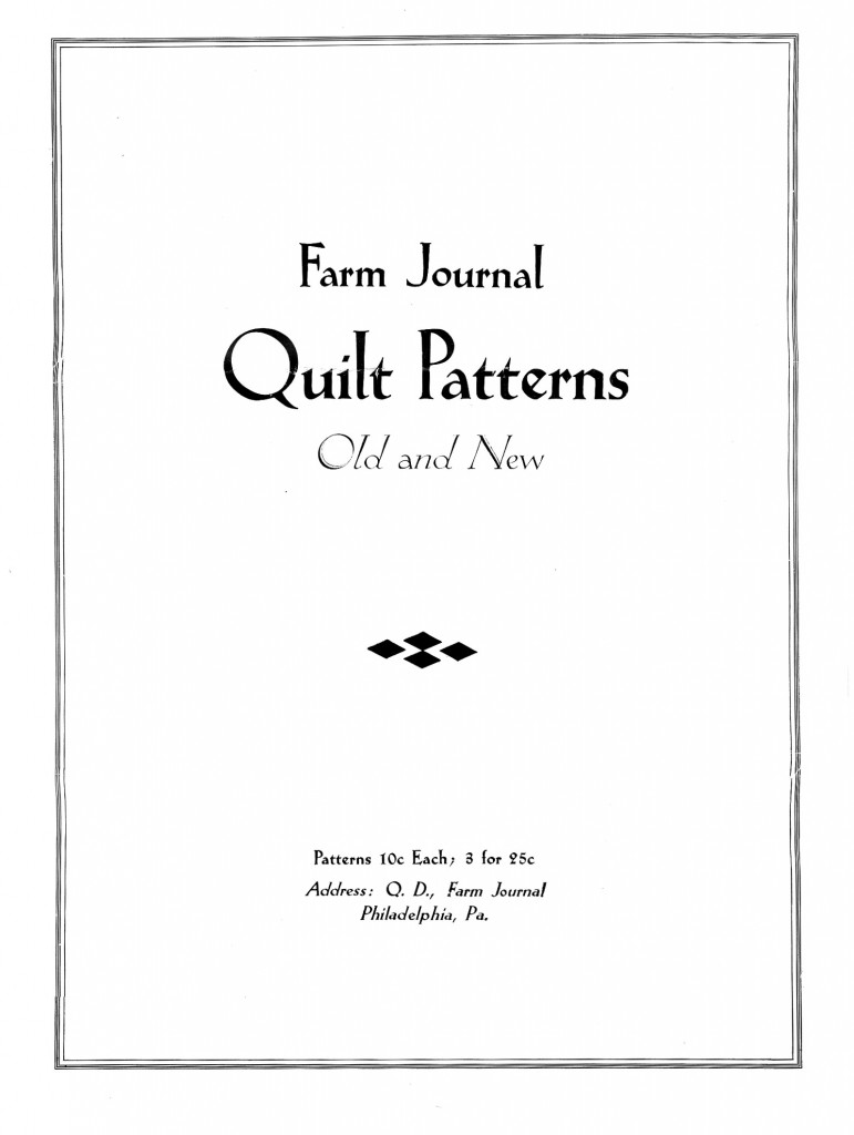 Farm Journal Quilt Pattern Catalog, 1937 – Q is For Quilter