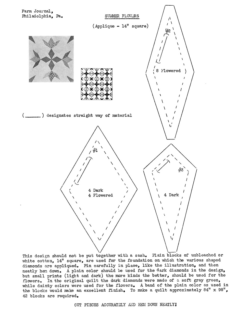 Farm Journal Quilt Patterns, 1937 and 1939 – Q is For Quilter