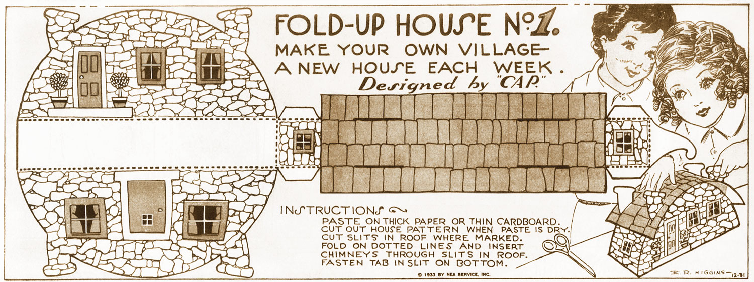 Fold-Up Houses — Make Your Own Village, 1934 – Q is For Quilter