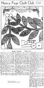 Nancy Page Summer Garlands Quilt, 1936 – Q is For Quilter