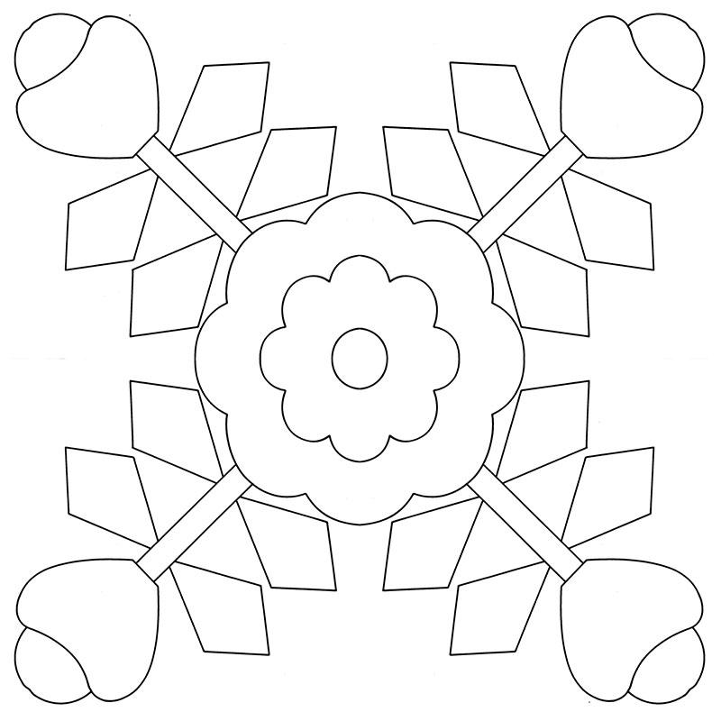 Free Pattern Friday — Four Rose Appliqué Blocks – Q is For Quilter